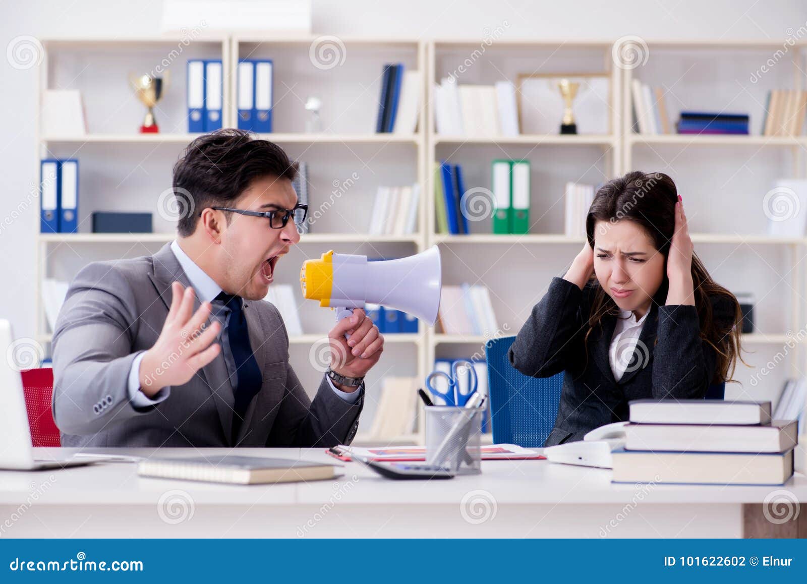 The Office Conflict between Man and Woman Stock Photo - Image of ...