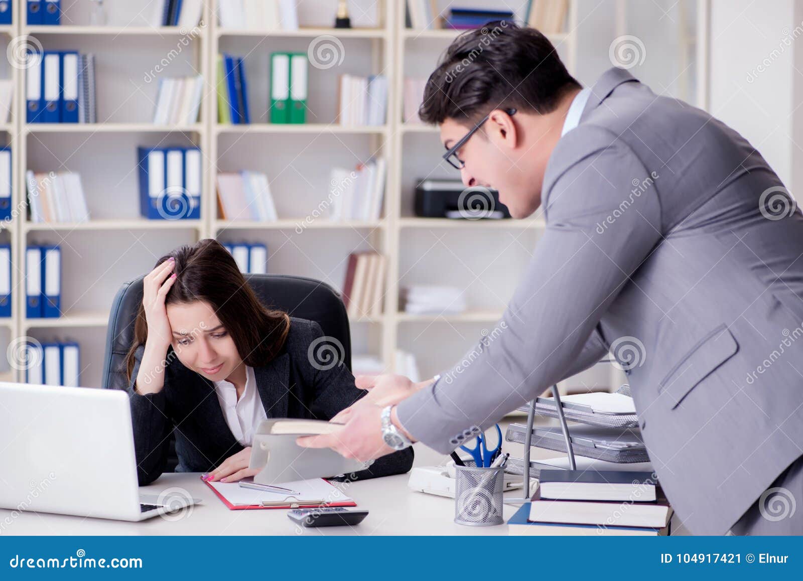 The Office Conflict between Man and Woman Stock Image - Image of boss ...