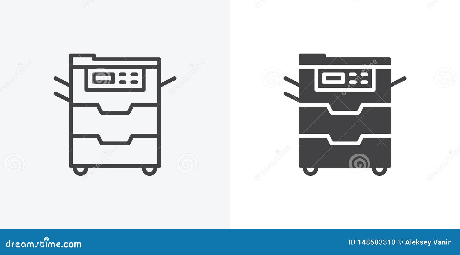 Office Copy machine icon stock vector. Illustration of linear - 148503310