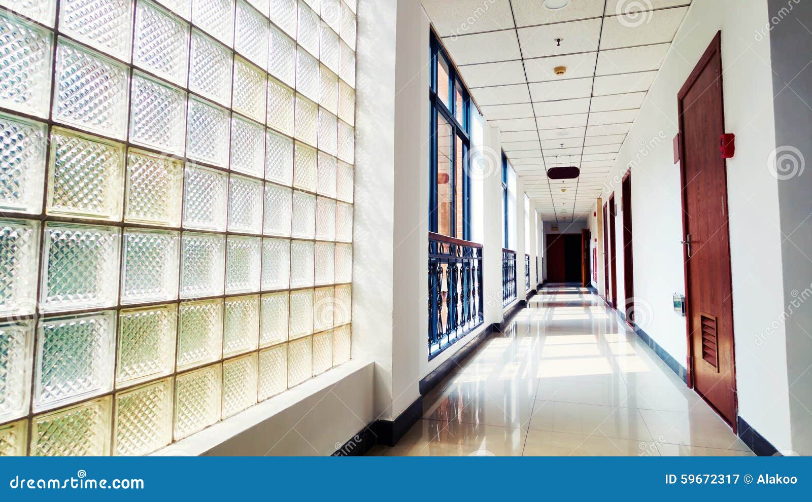 Office corridor stock image. Image of office, modern - 59672317