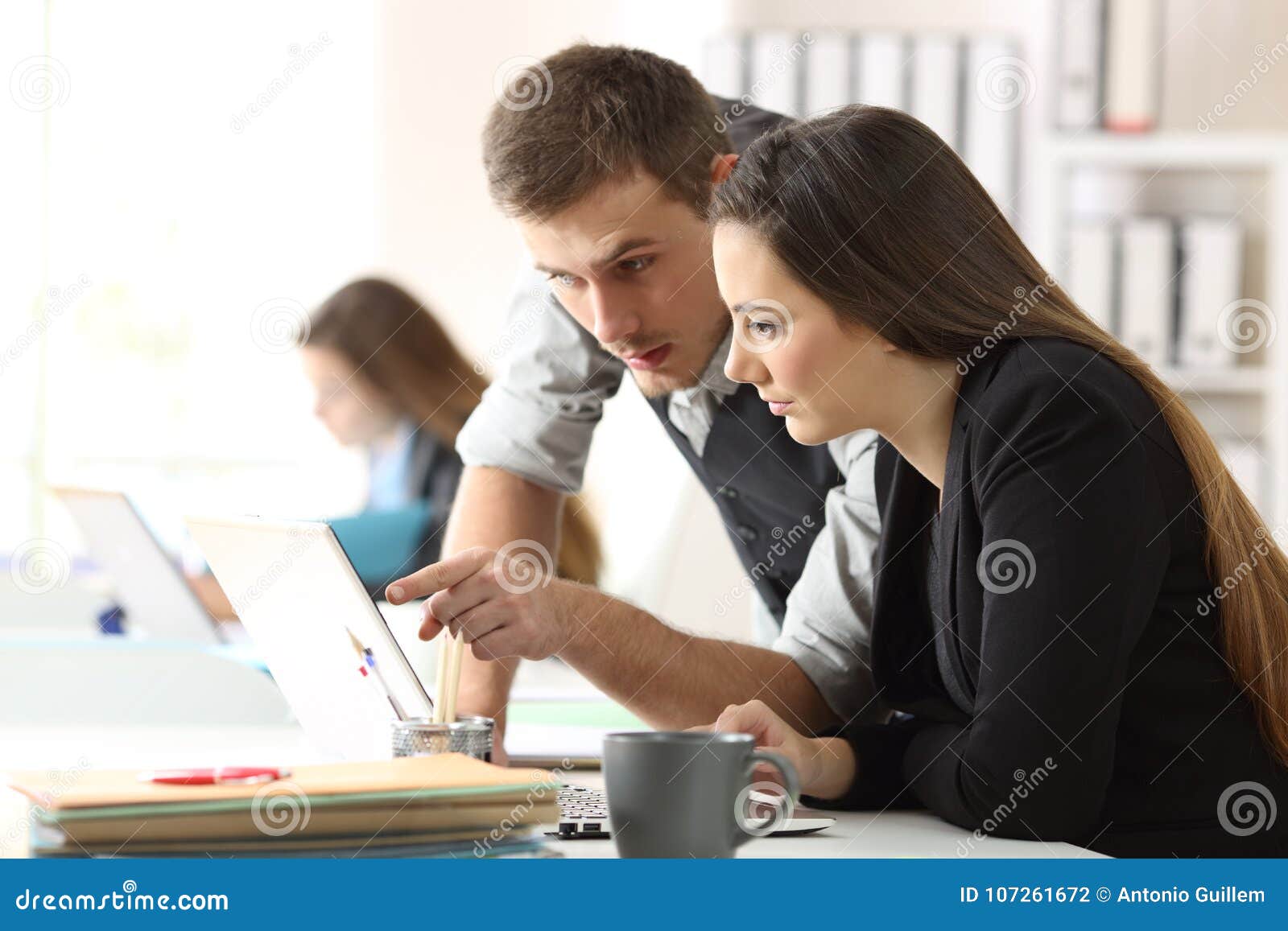 Office Coworkers Working Together Stock Photo - Image of feedback ...