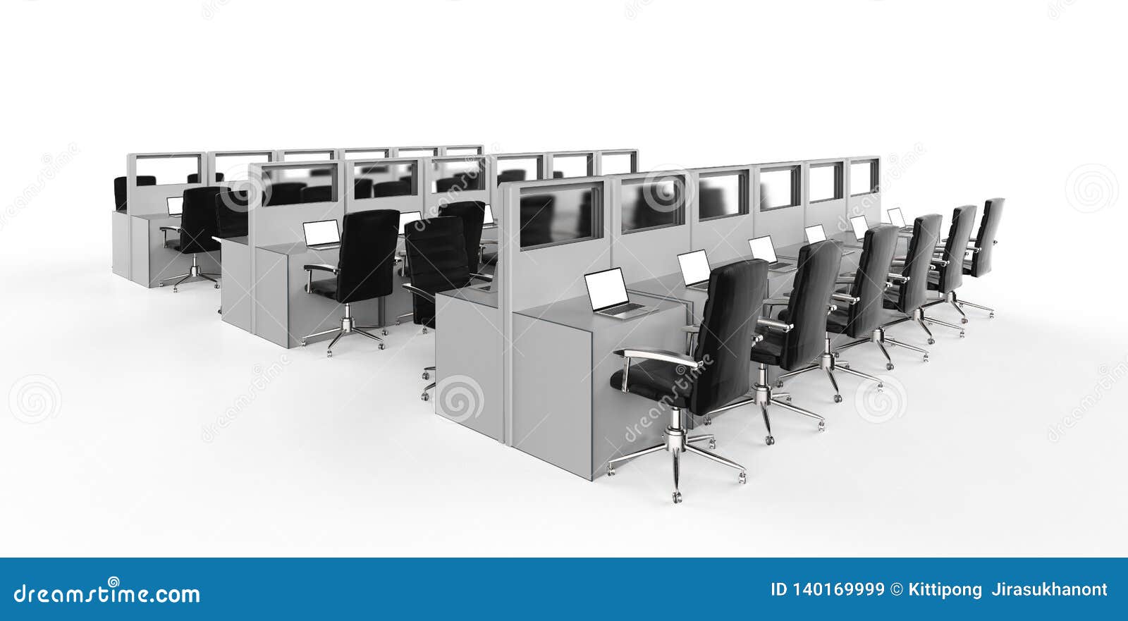 Office Cubicle or Workspace Stock Illustration - Illustration of ...