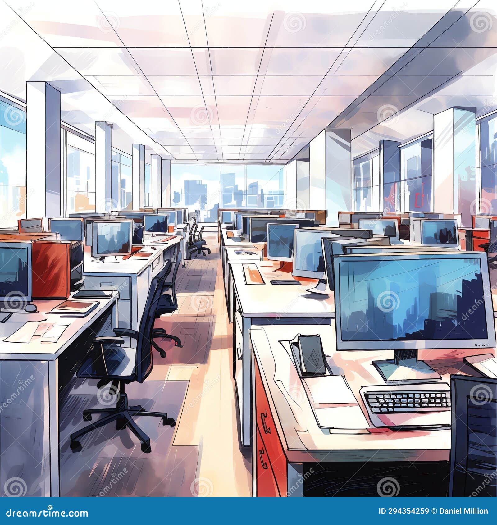 Office Cubicles Where Workers Where Replaced By Artificial Intelligence ...