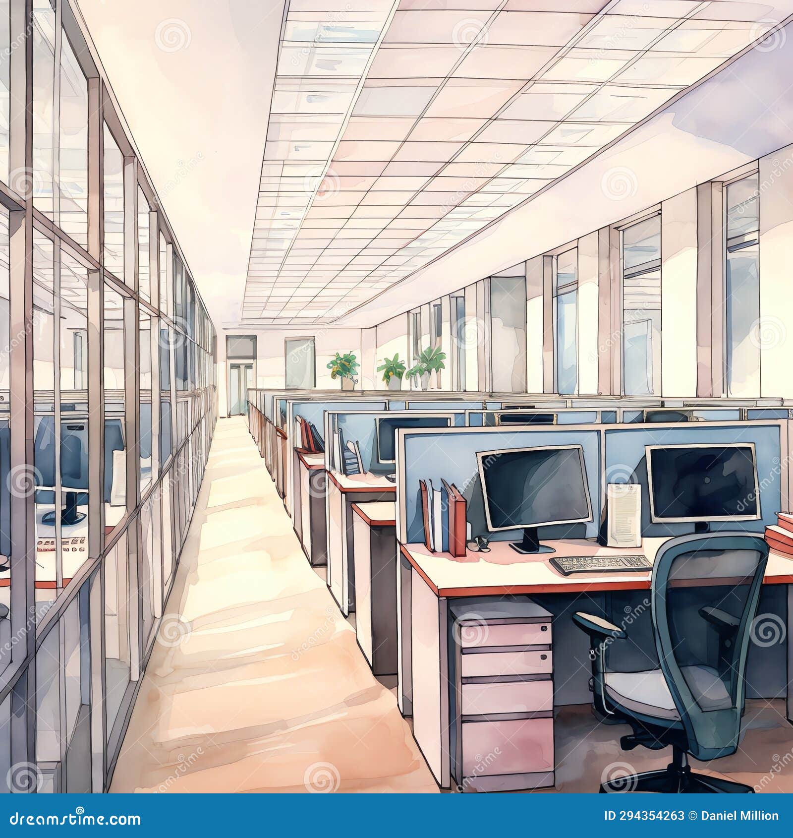 Office Cubicles Where Workers Where Replaced By Artificial Intelligence ...