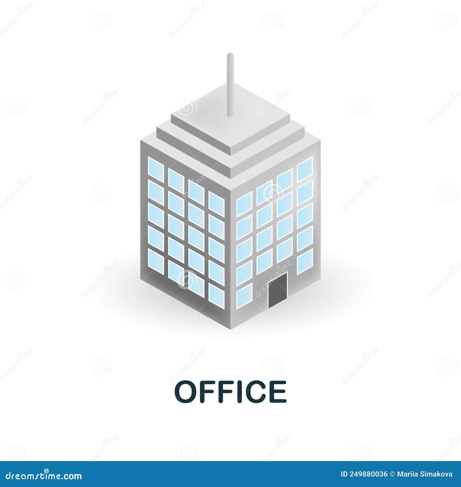 Office 3d Icon Simple Element from Buildings Collection. Creative ...