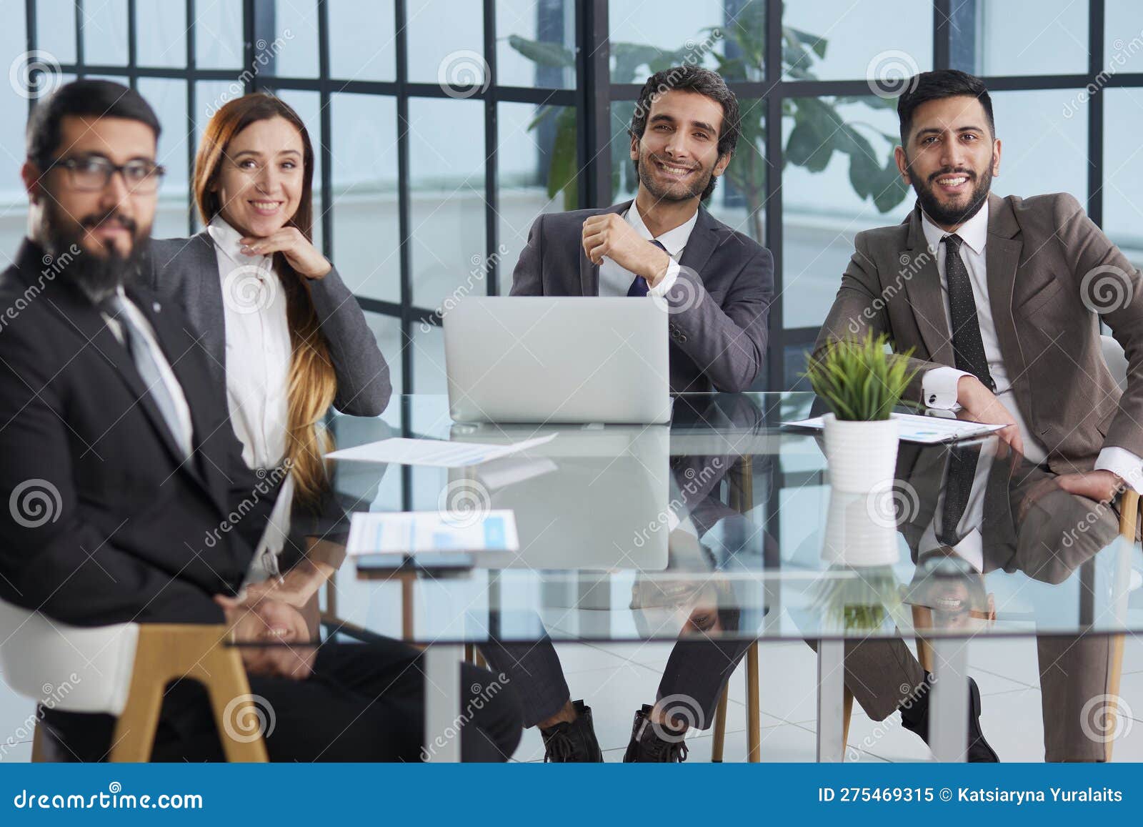 Creative Team Working on Project. Group of Business People Sitting ...