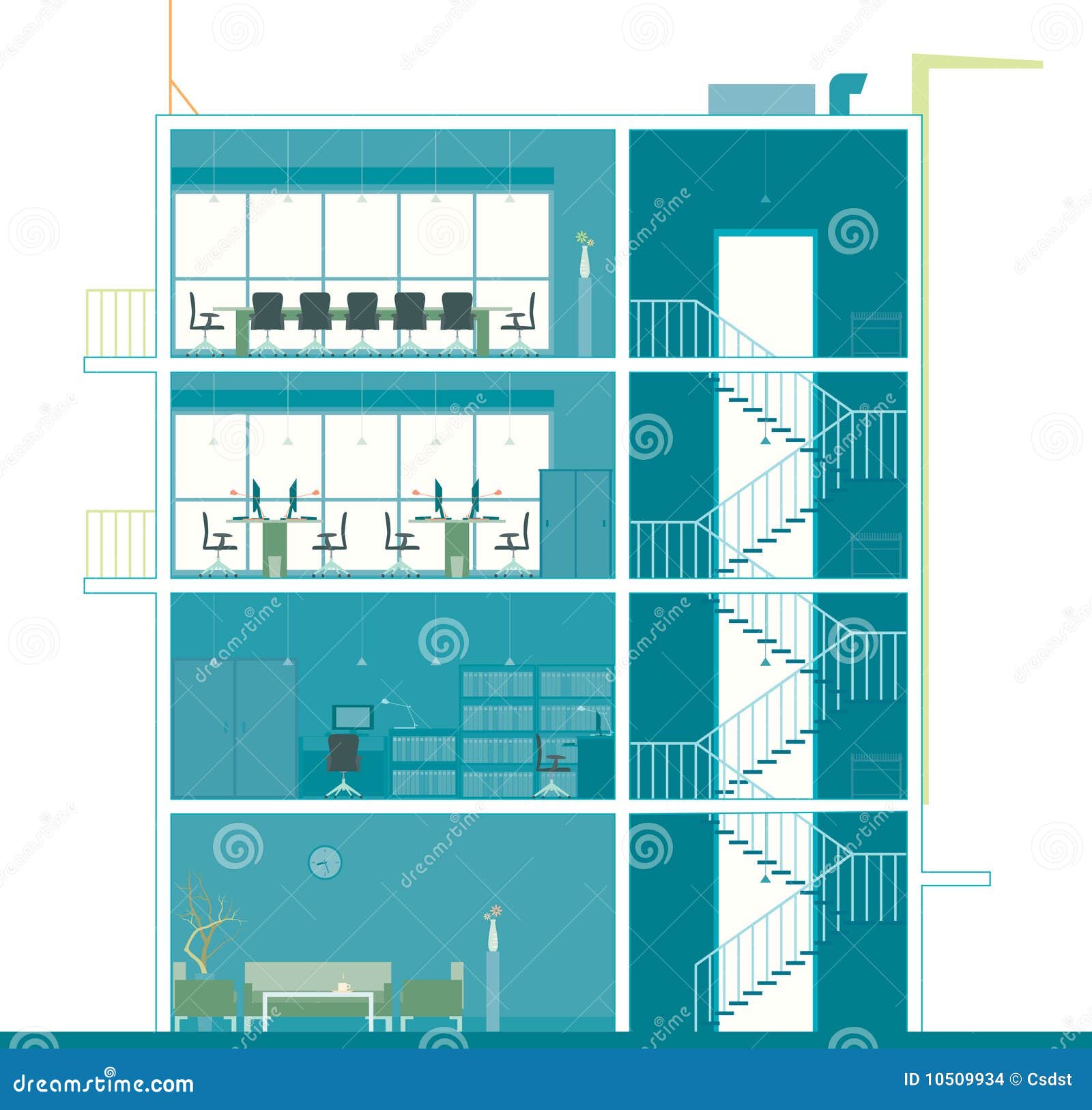 Office Design stock vector. Illustration of pattern, room - 10509934