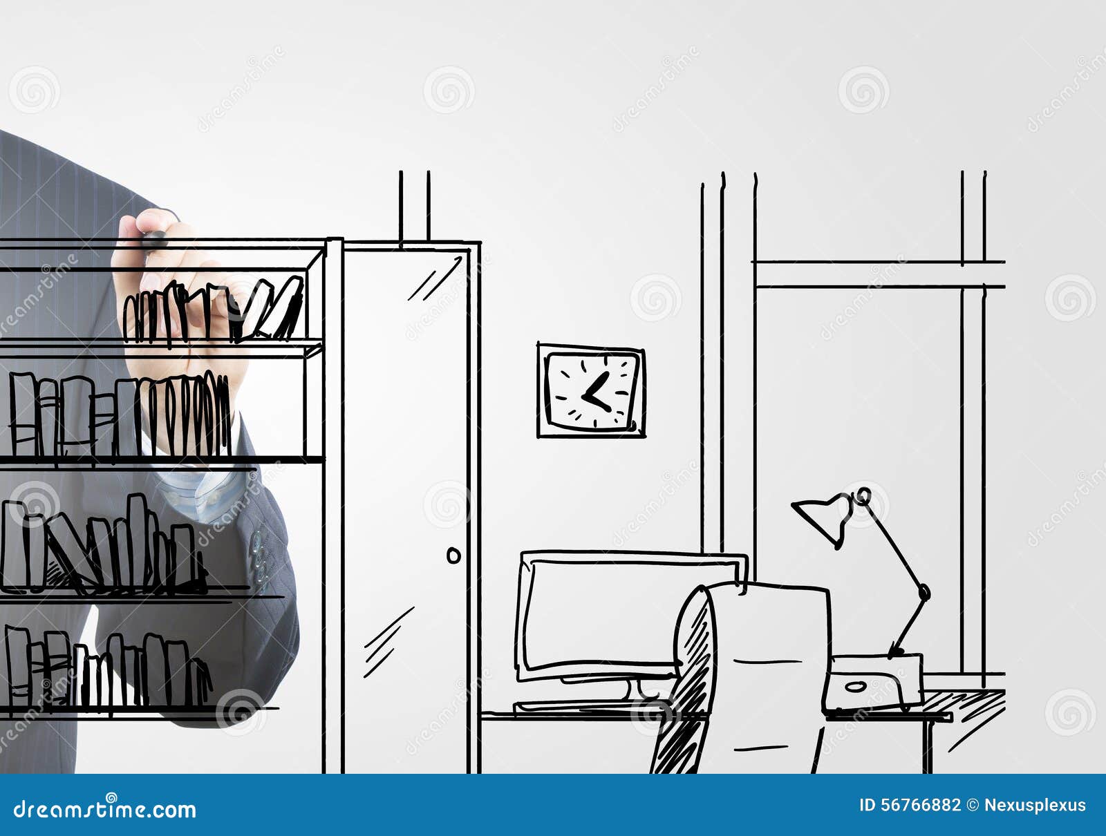 Office design stock illustration. Illustration of sketch - 56766882