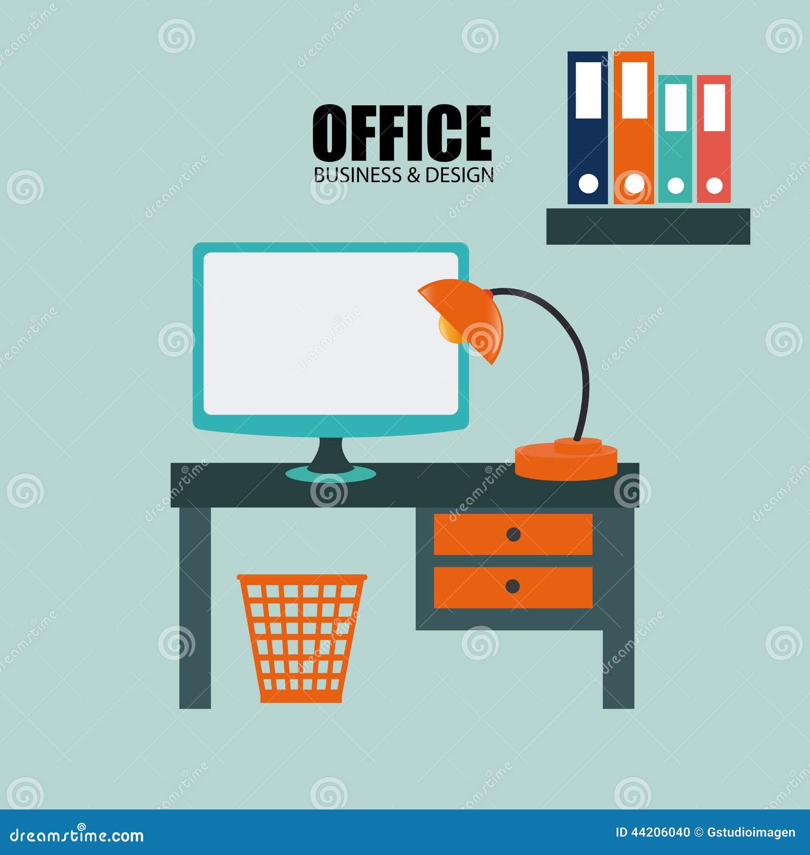 Office design stock vector. Illustration of office, style - 44206040