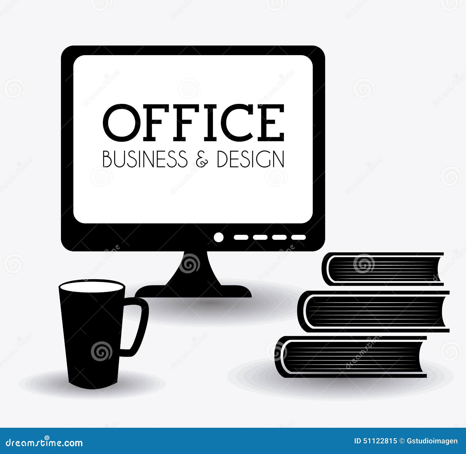 Office Design, Vector Illustration. Stock Vector - Illustration of ...