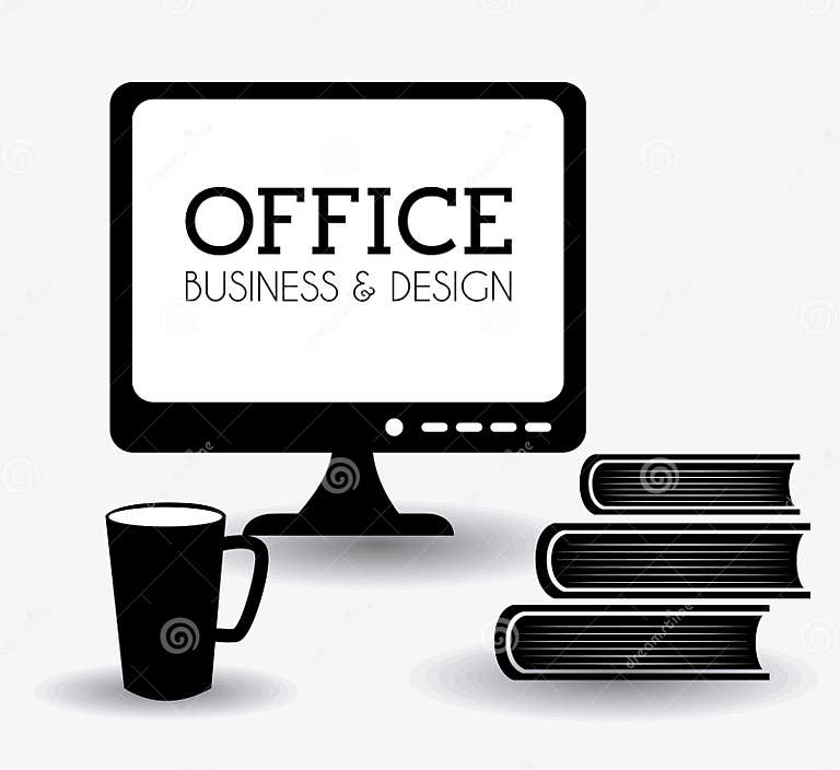 Office Design, Vector Illustration. Stock Vector - Illustration of ...