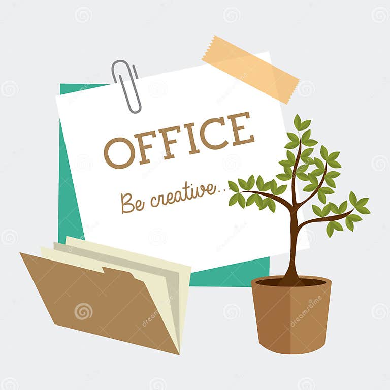 Office Design, Vector Illustration. Stock Vector - Illustration of ...