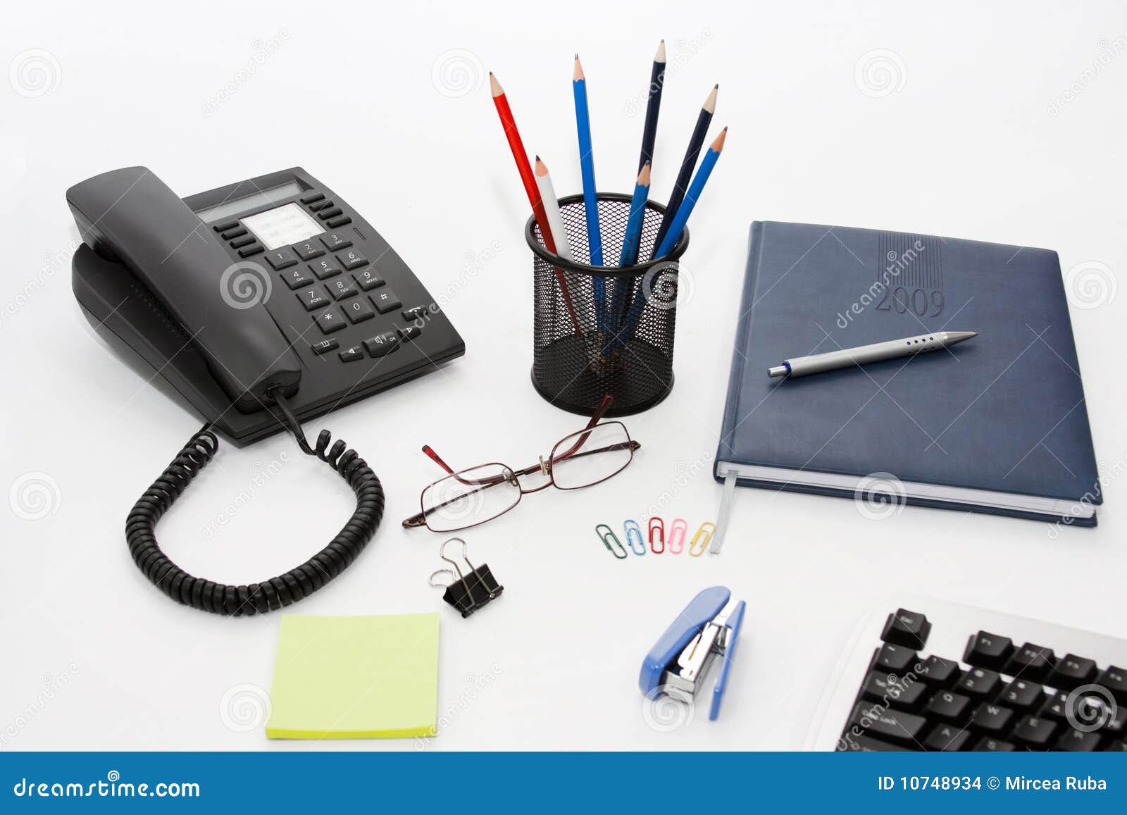 Office desk stock photo. Image of room, stationery, colorfulness - 10748934