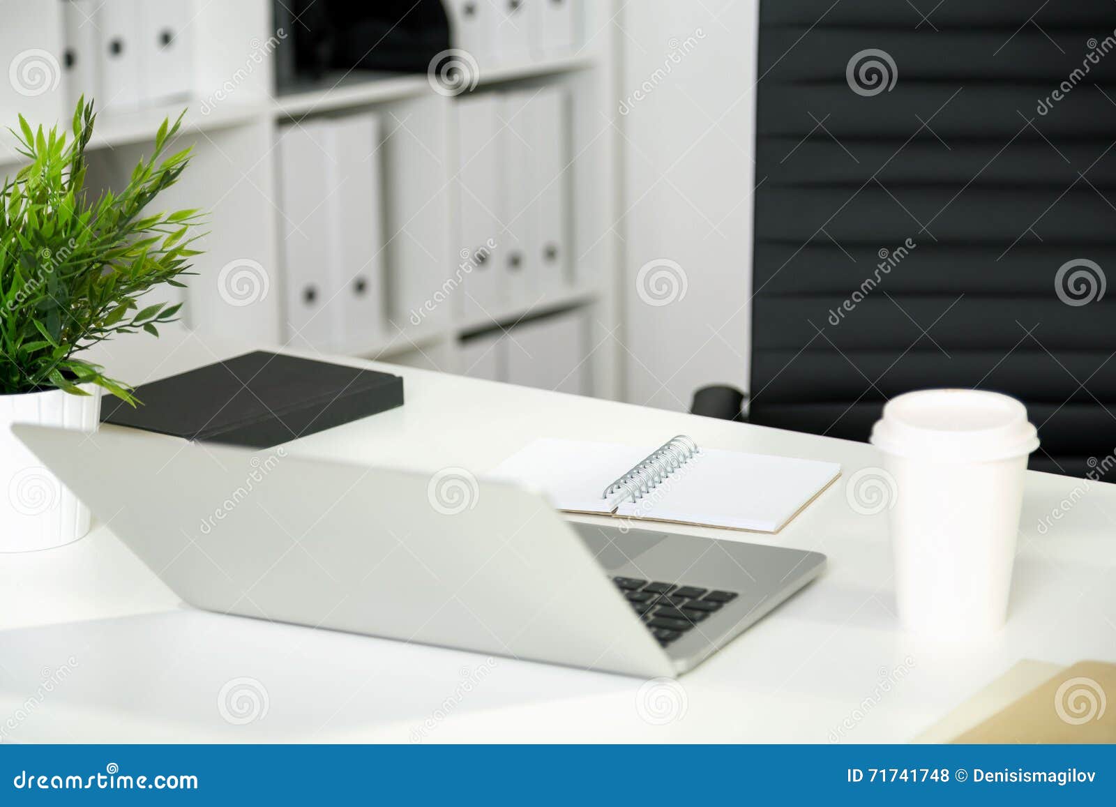 Office desk back view stock photo. Image of creative - 71741748