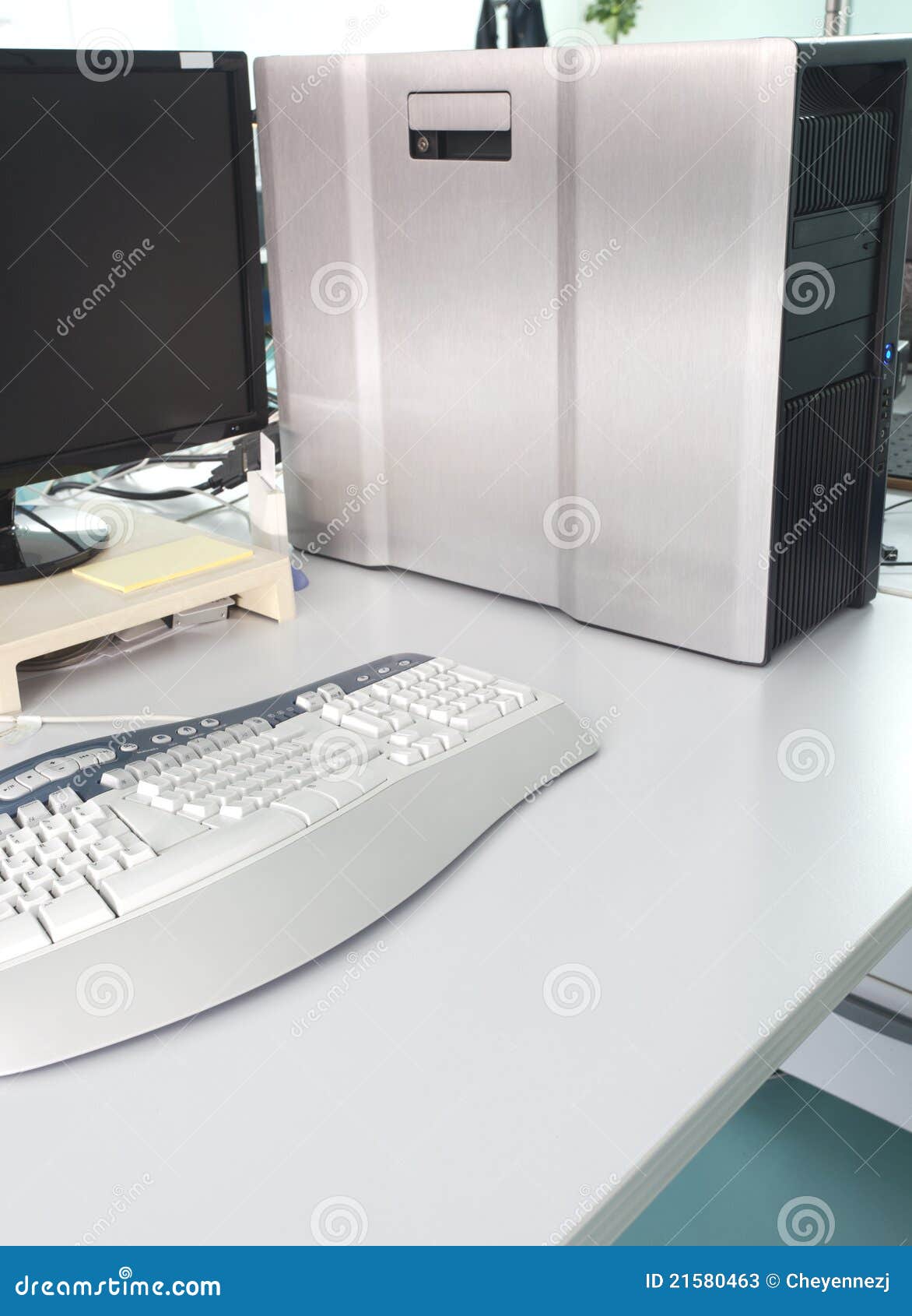 Office desk with computer stock image. Image of office - 21580463