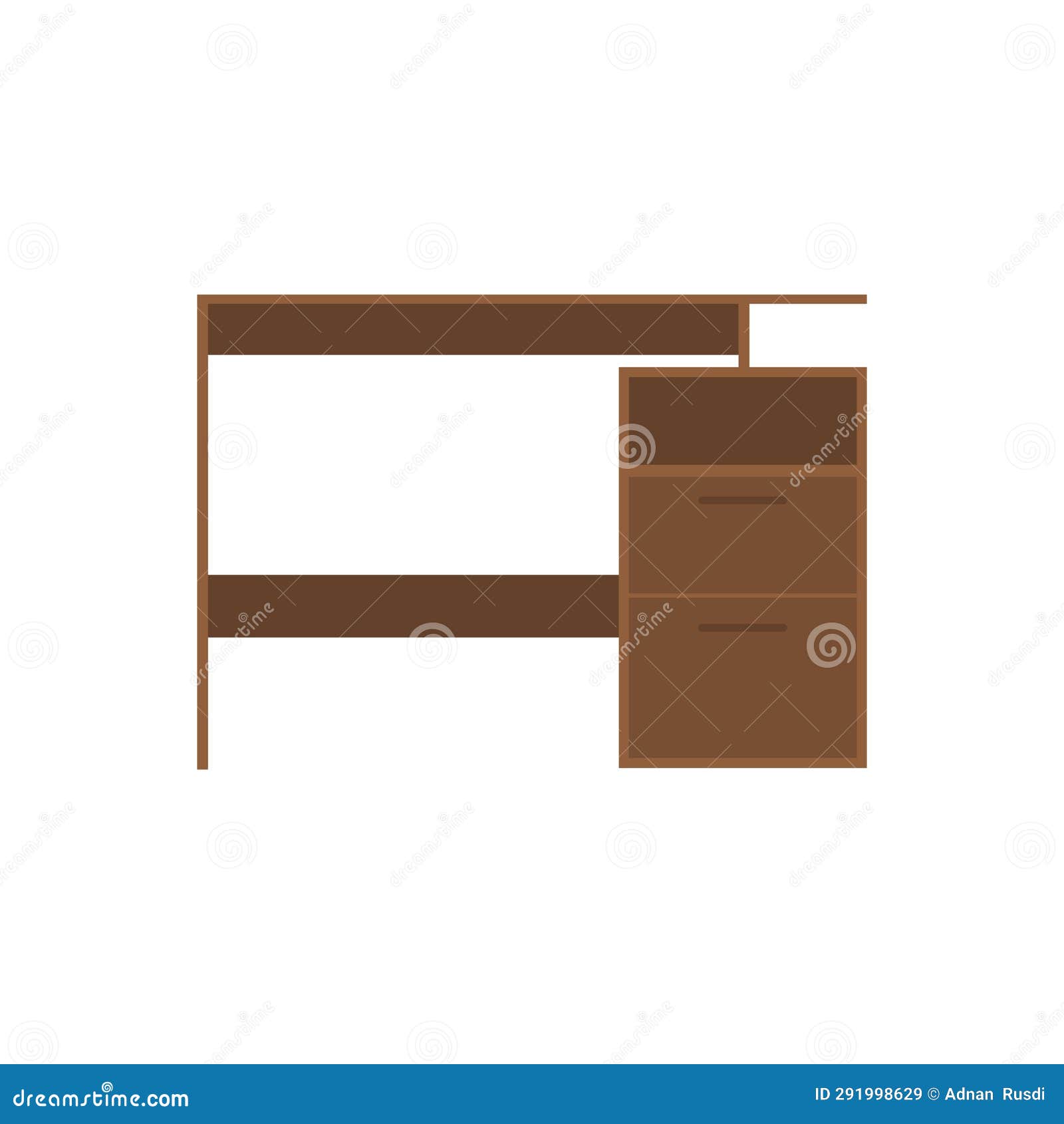 Office Desk Flat Design Vector Illustration. Workspace Illustration ...
