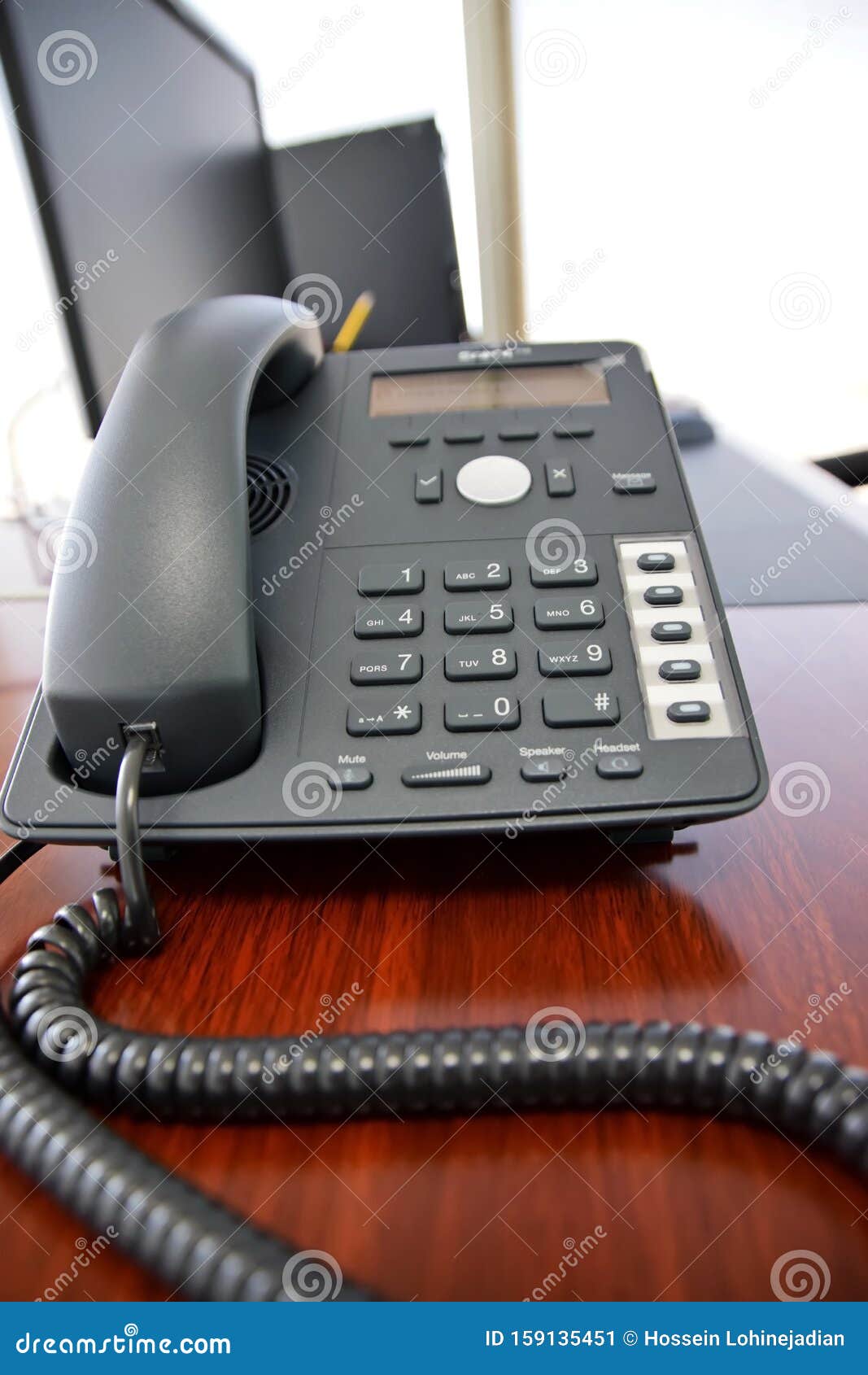 Office desk with items stock image. Image of computer - 159135451