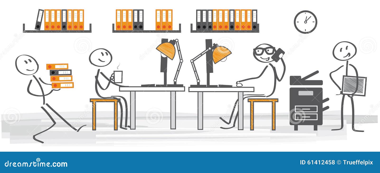 Office - desk job stock illustration. Illustration of team - 61412458