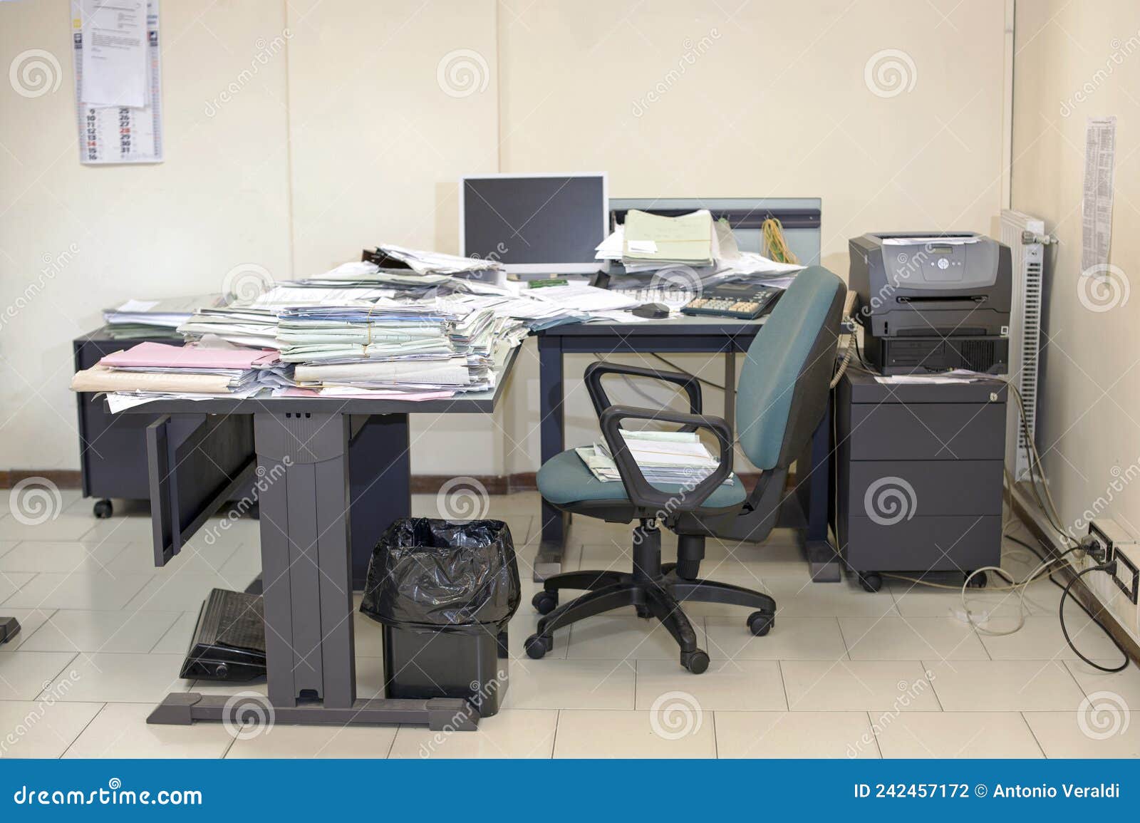 Office of an Employee always Absent Stock Photo - Image of employment ...