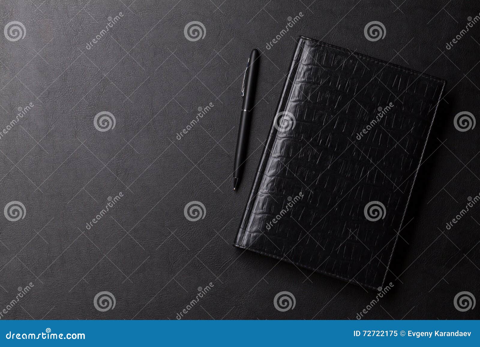 Office Desk with Notepad and Pen Stock Image - Image of leather, note ...