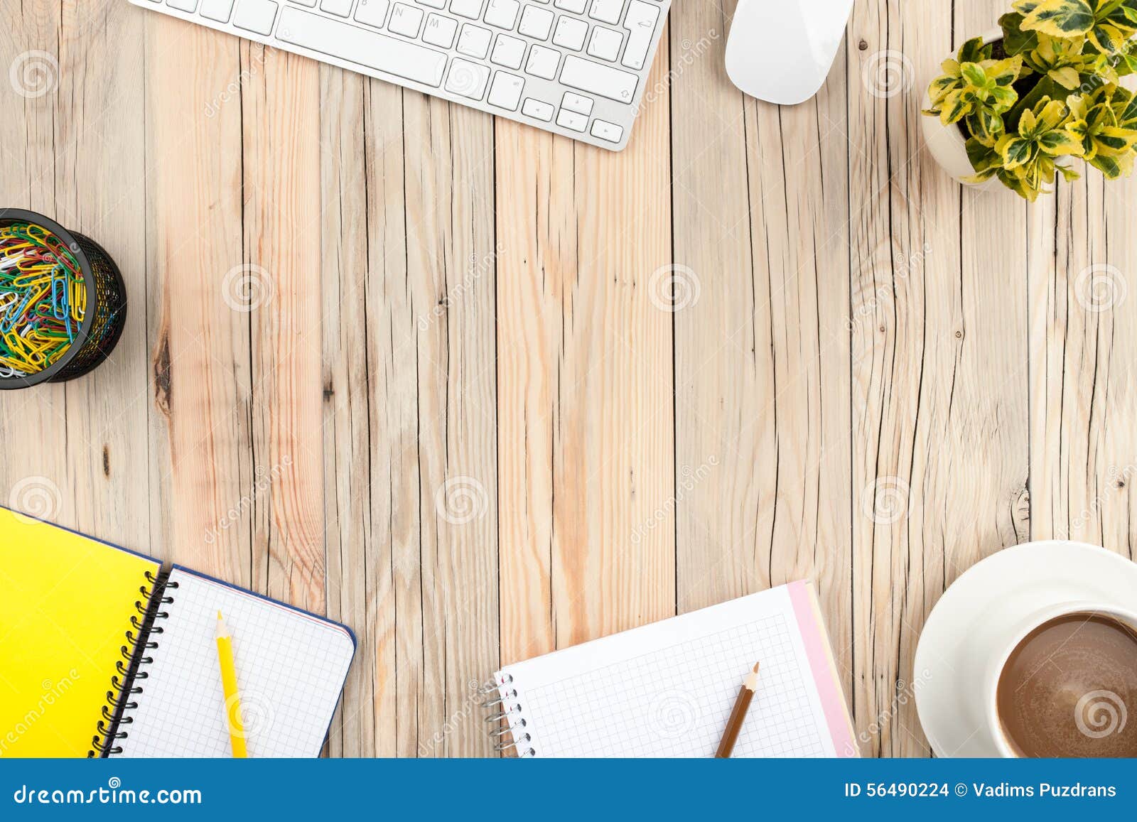 Office desk stock photo. Image of wood, desktop, keyboard - 56490224