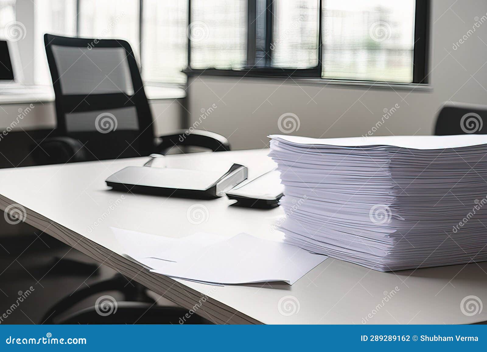 Office Desk with Paper and Documentsoffice Desk with Paper and ...
