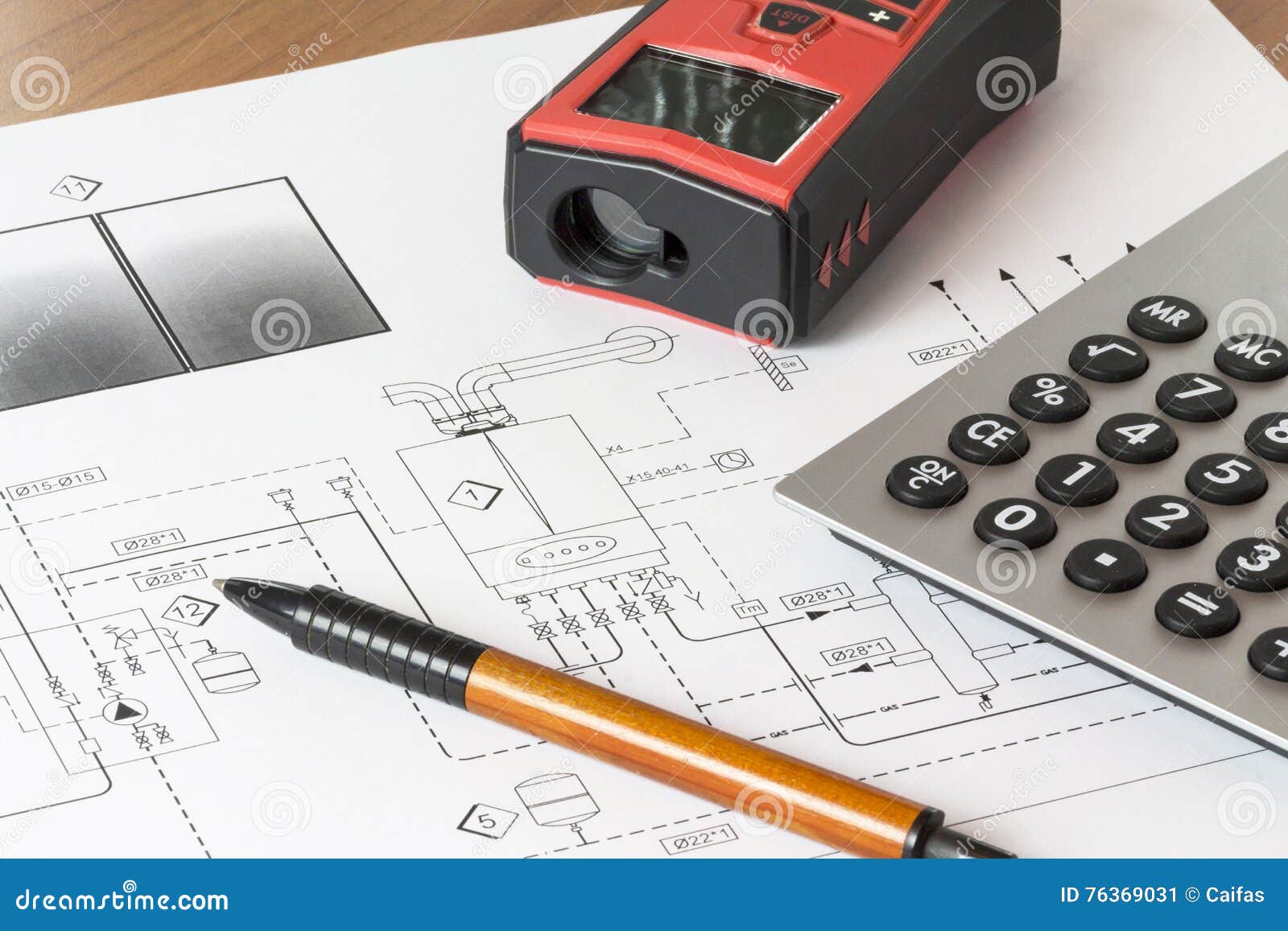 An Office Desk with the Project Papers Stock Image - Image of project ...