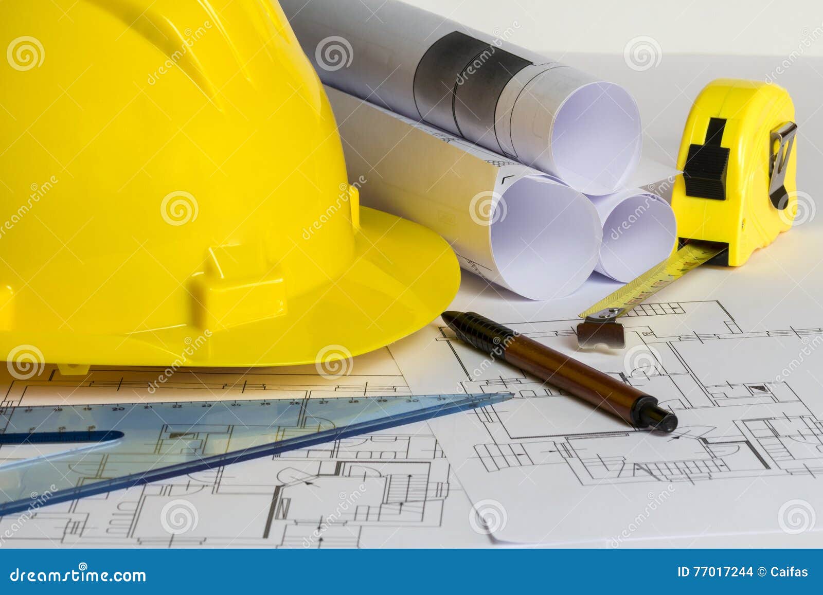 An Office Desk with the Project Papers Stock Photo - Image of ...