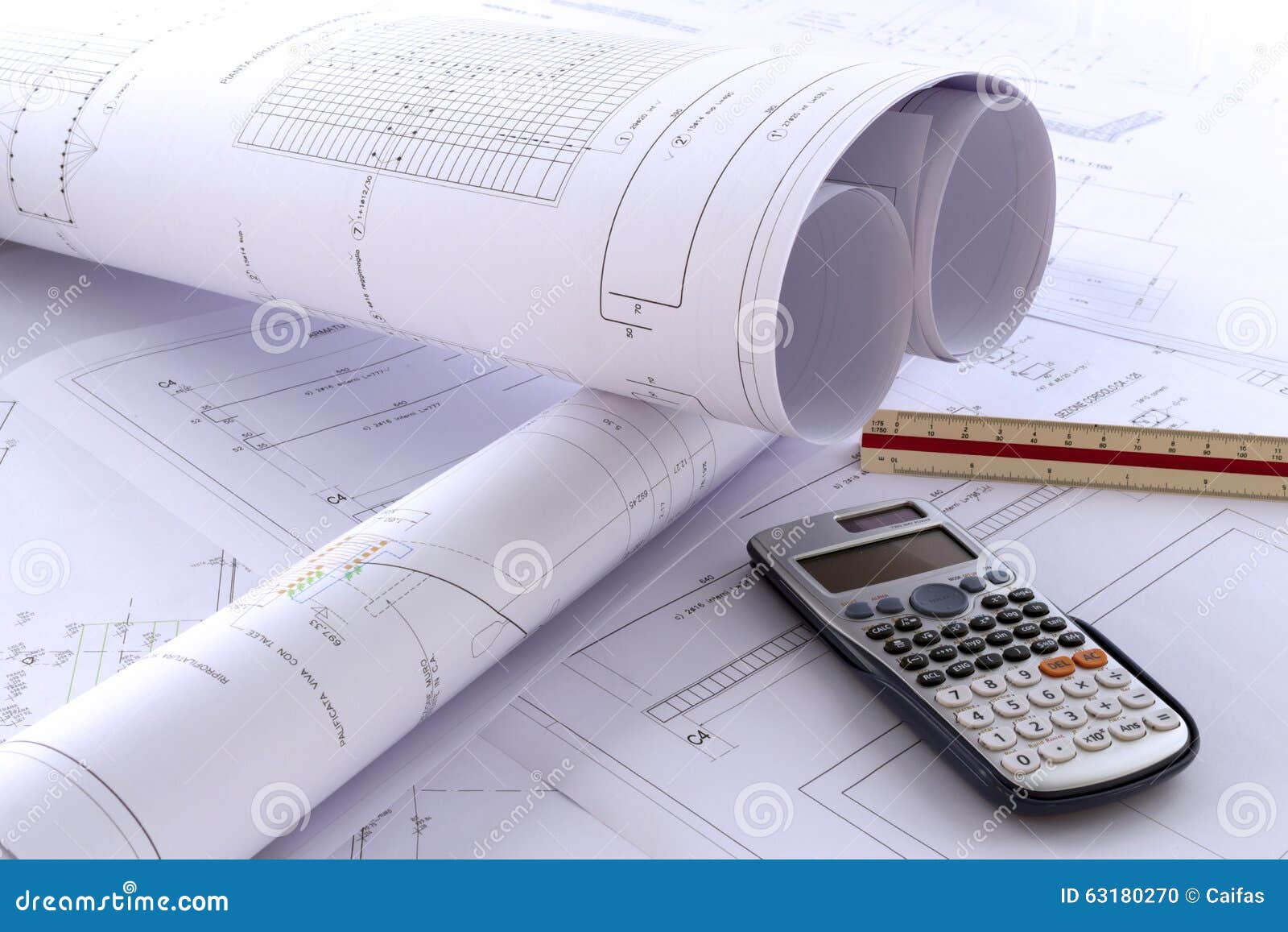 An Office Desk with the Project Papers Stock Photo - Image of study ...