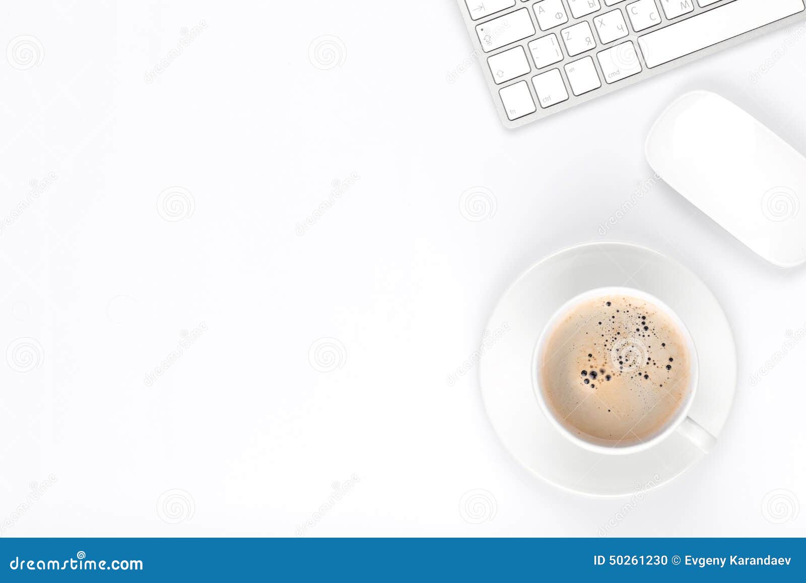 Office Desk Table with Computer and Coffee Cup Stock Photo - Image of ...
