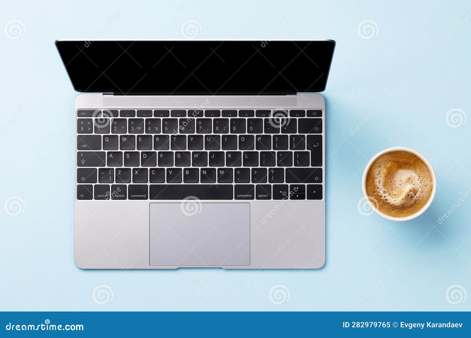 Office Desk Table with Laptop and Cup of Coffee Stock Image - Image of ...