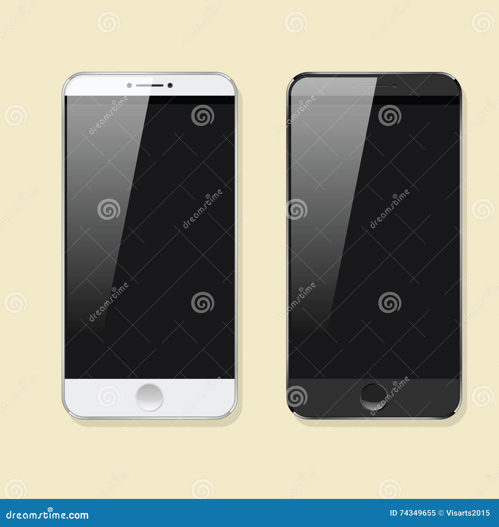 Top View Smartphone Mockup On White Table Surface For Design ...