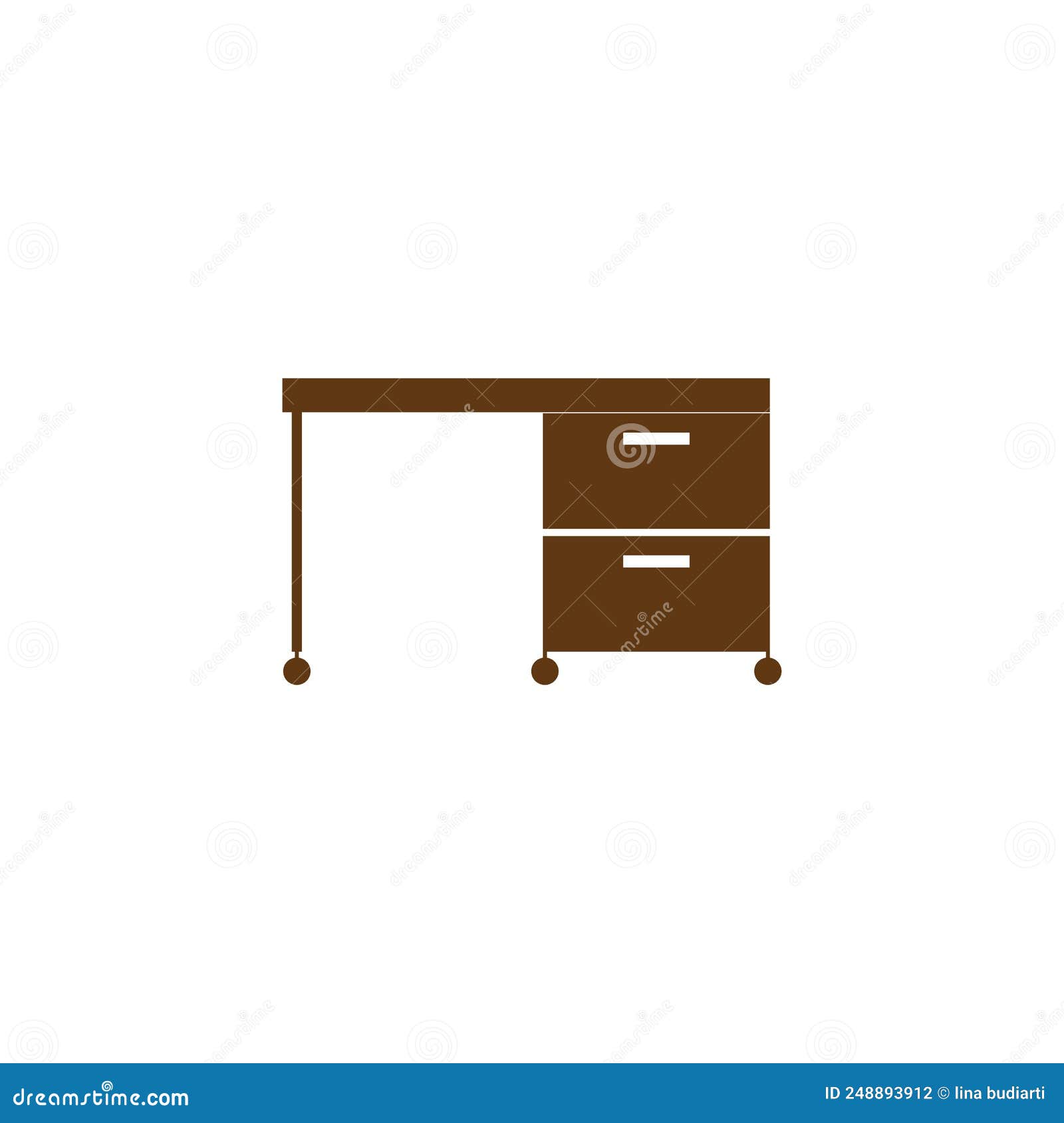 Office desk icon stock vector. Illustration of sign - 248893912