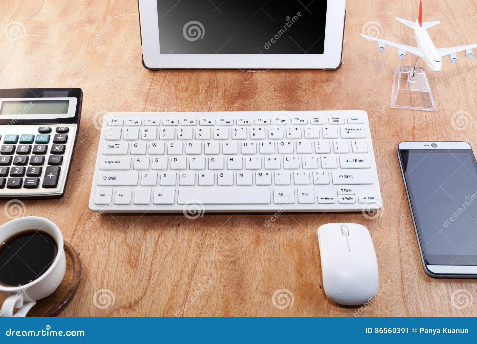 Office Desk Wood Table of Business Workplace and Business Object Stock ...