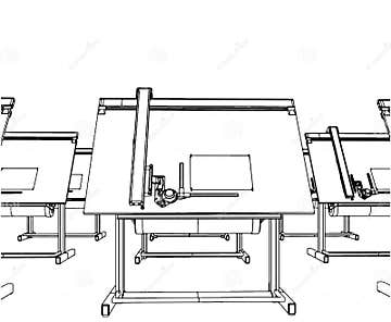 Office Desks for Drawing Vector 04 Stock Vector - Illustration of ...