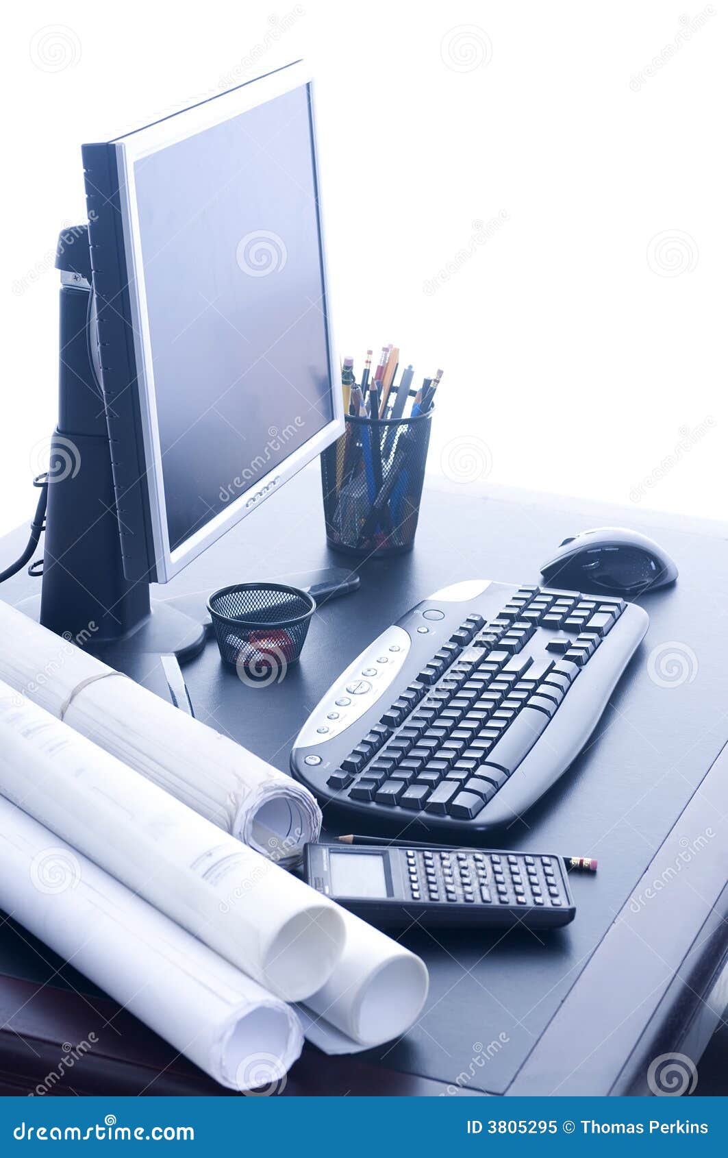 Office Desktop stock image. Image of data, display, screen - 3805295