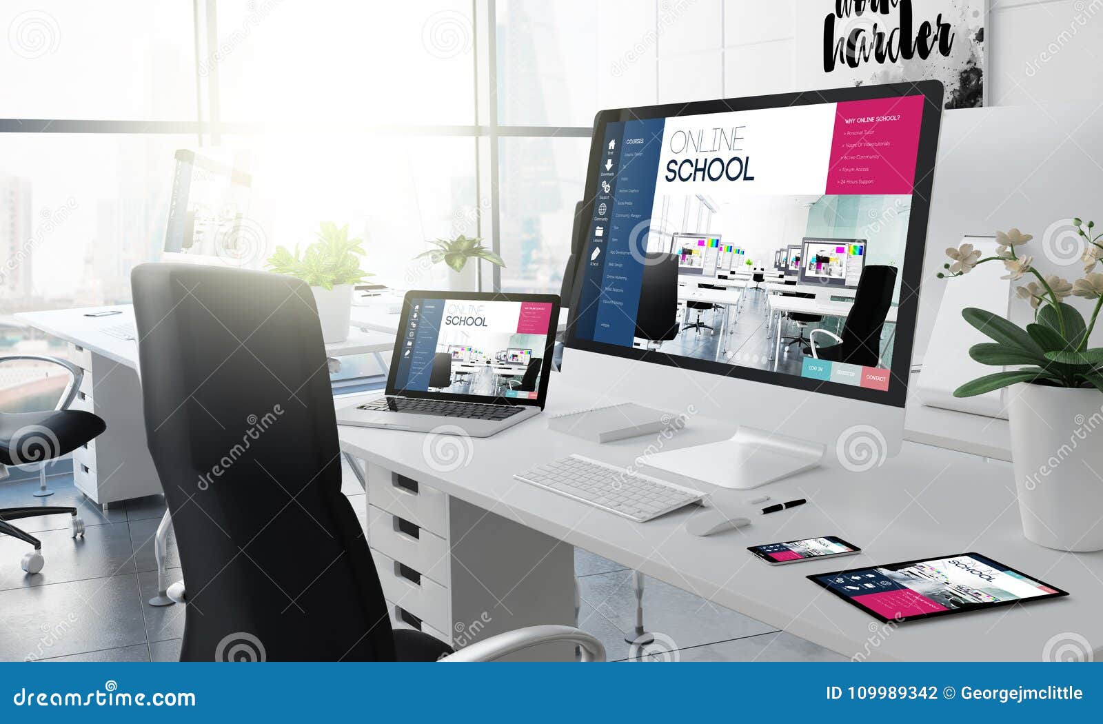 Office Desktop Online School Stock Photo - Image of consulting, style ...