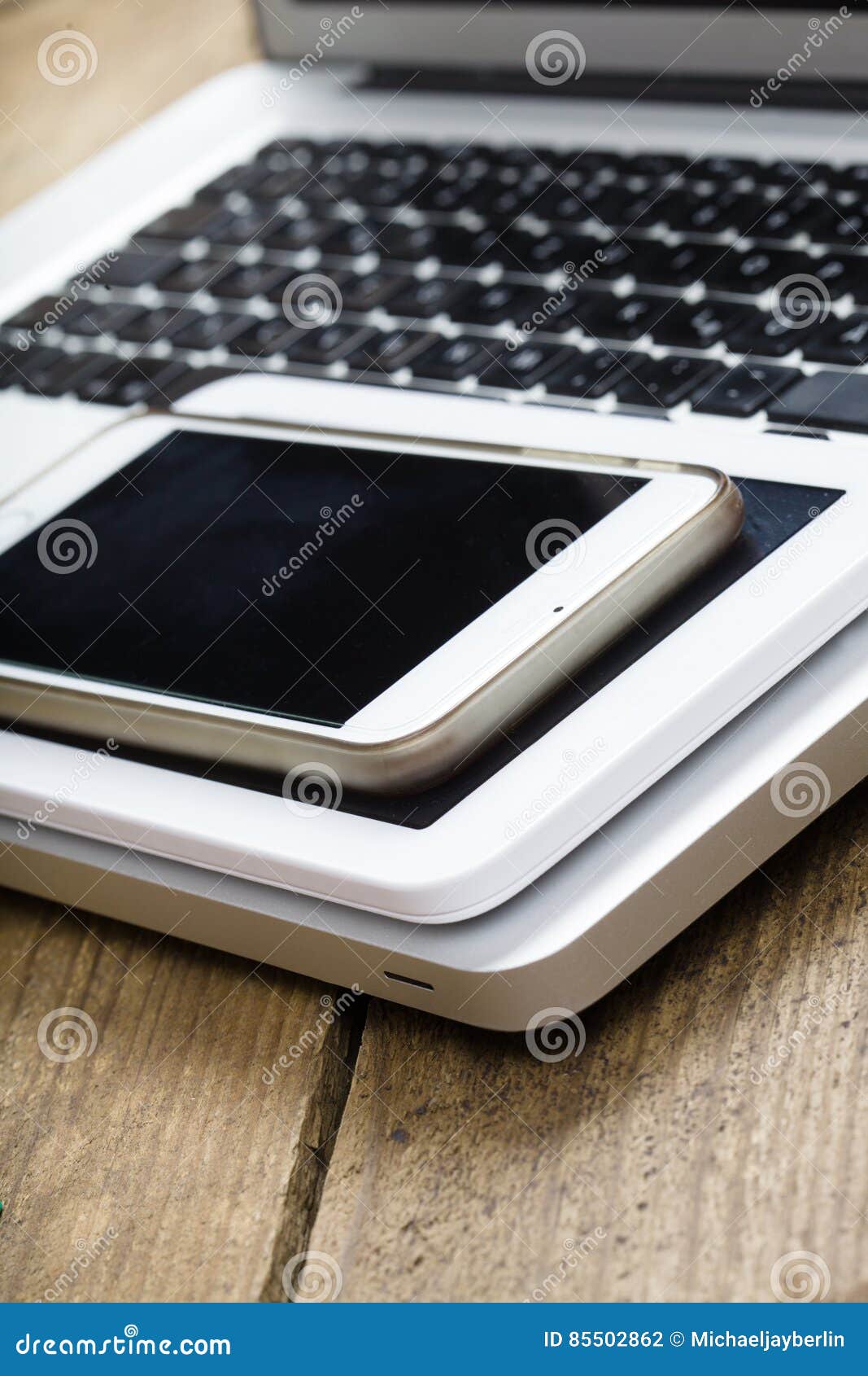 Office Desktop with Electronic Devices Stock Photo - Image of symbol ...