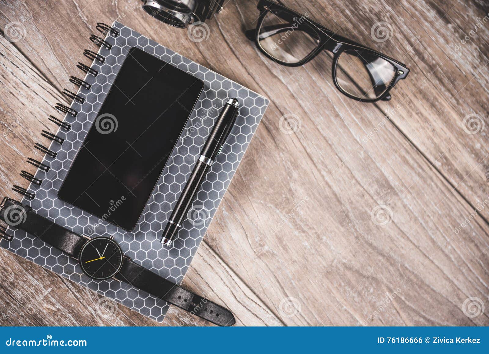 Office Desktop with Personal Items Stock Photo - Image of mobile ...