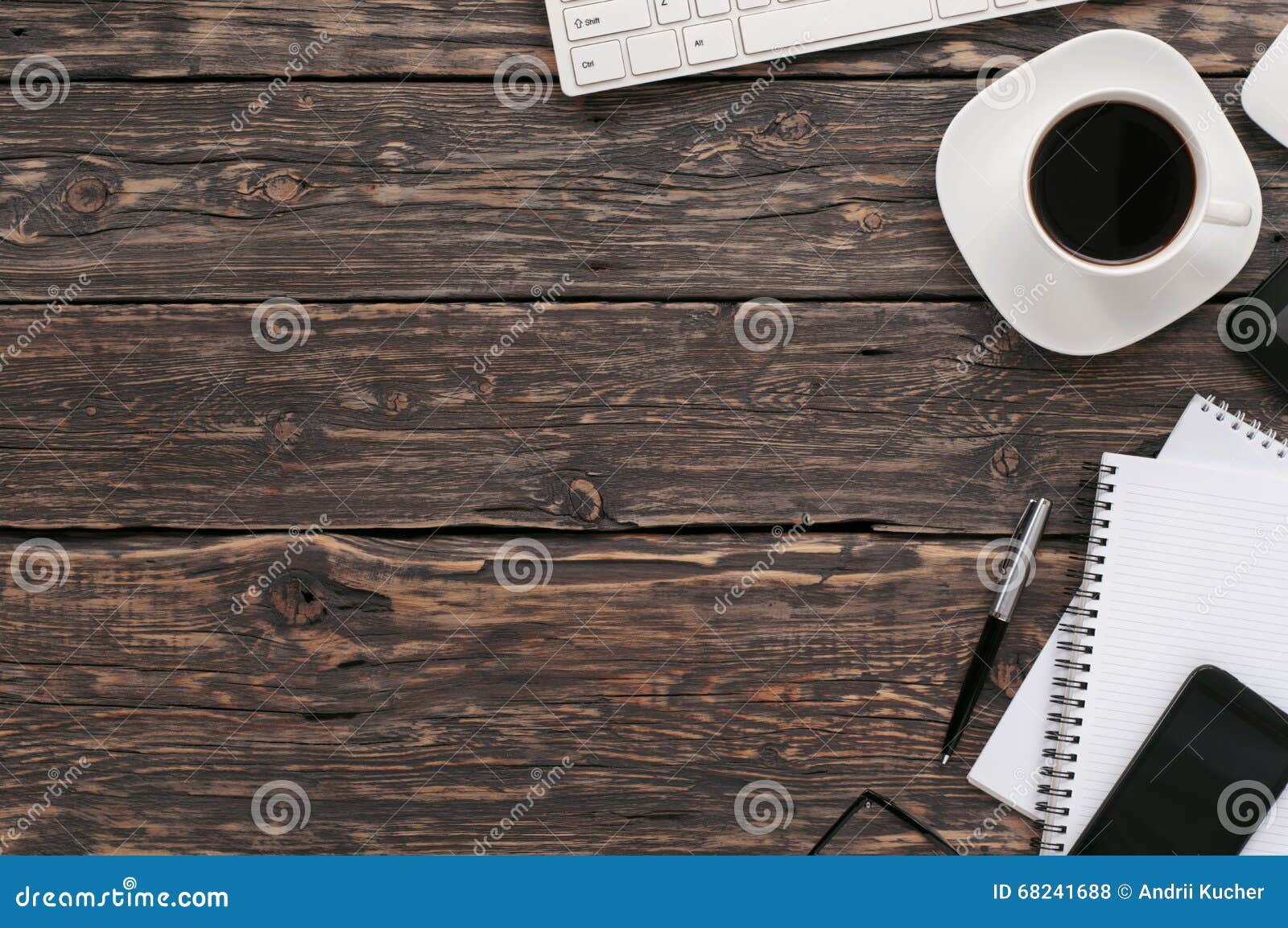 Office desktop top view stock photo. Image of paper, space - 68241688