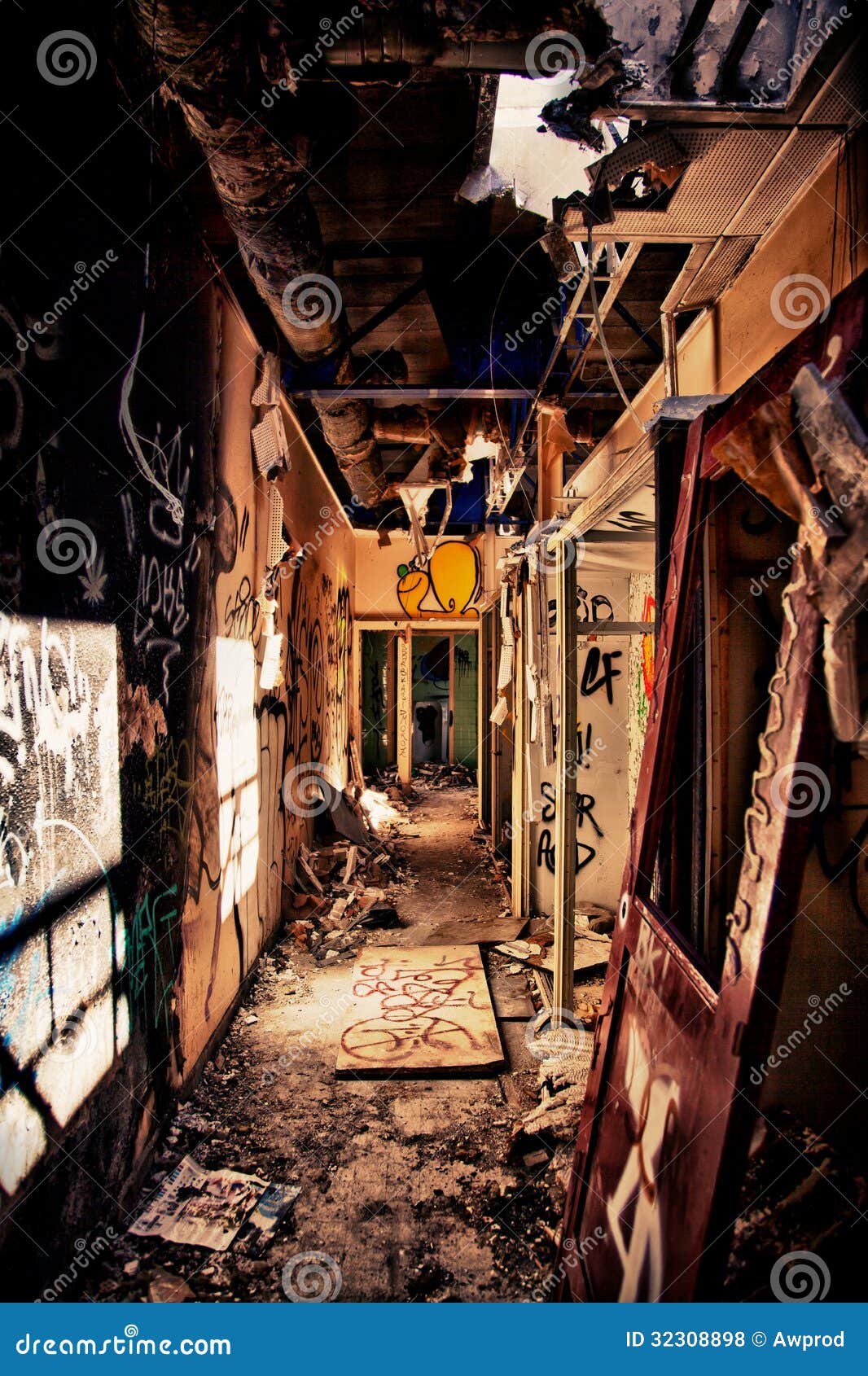 Office devastated stock photo. Image of damaged, interior - 32308898
