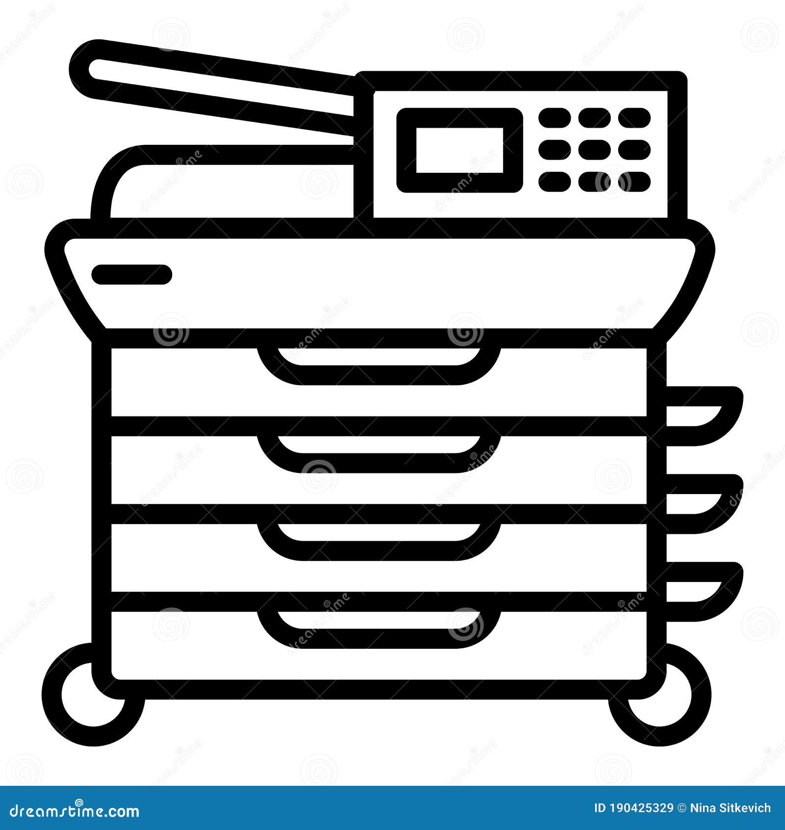 Office Digital Printer Icon, Outline Style Stock Vector - Illustration ...