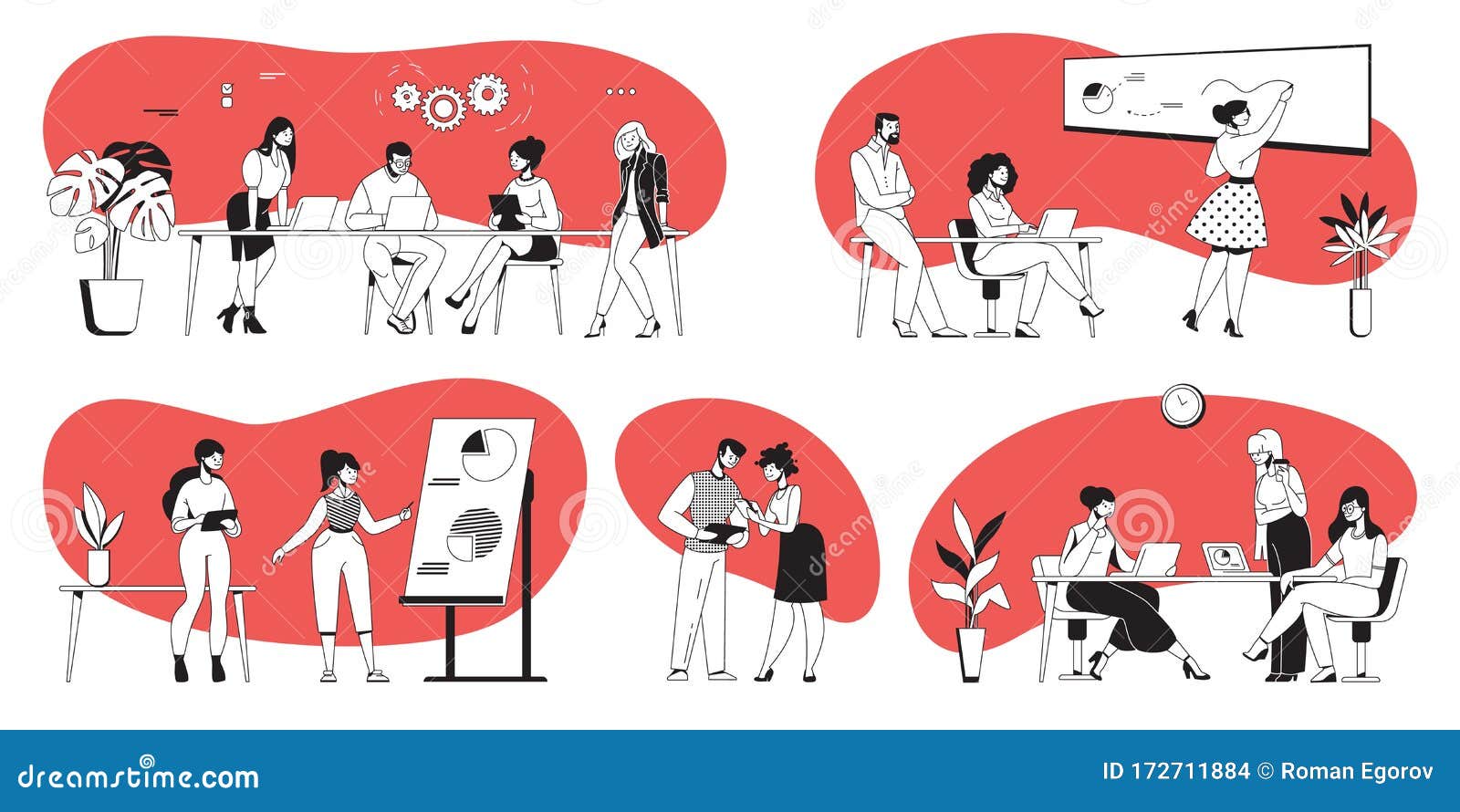 Office Discussions. Business Presentation and Negotiation on Project ...