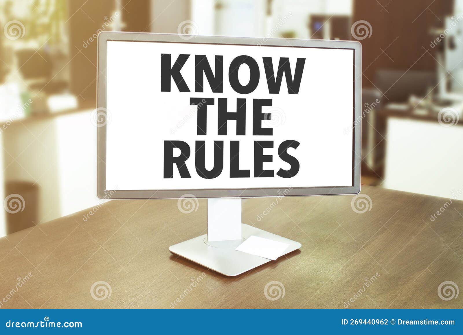 Office and Display with Text Know the Rules Stock Photo - Image of ...