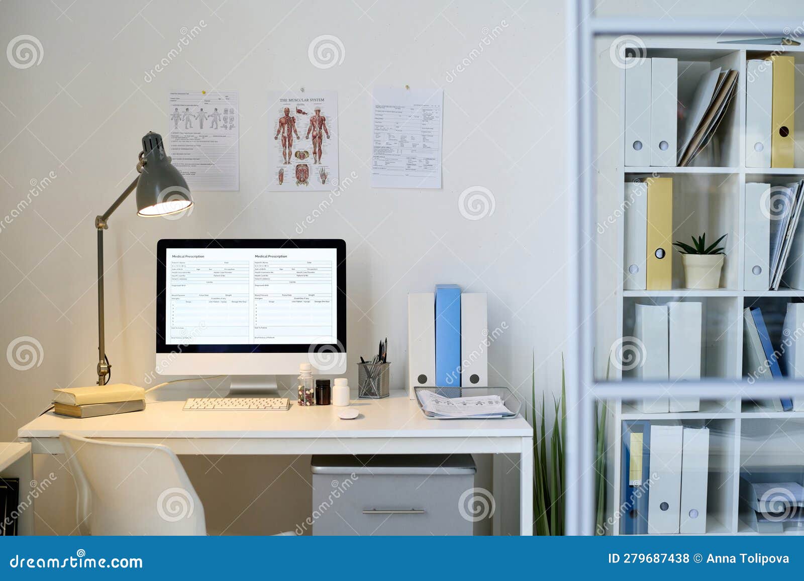 Office of Doctor with Workplace with Computer Stock Photo - Image of ...