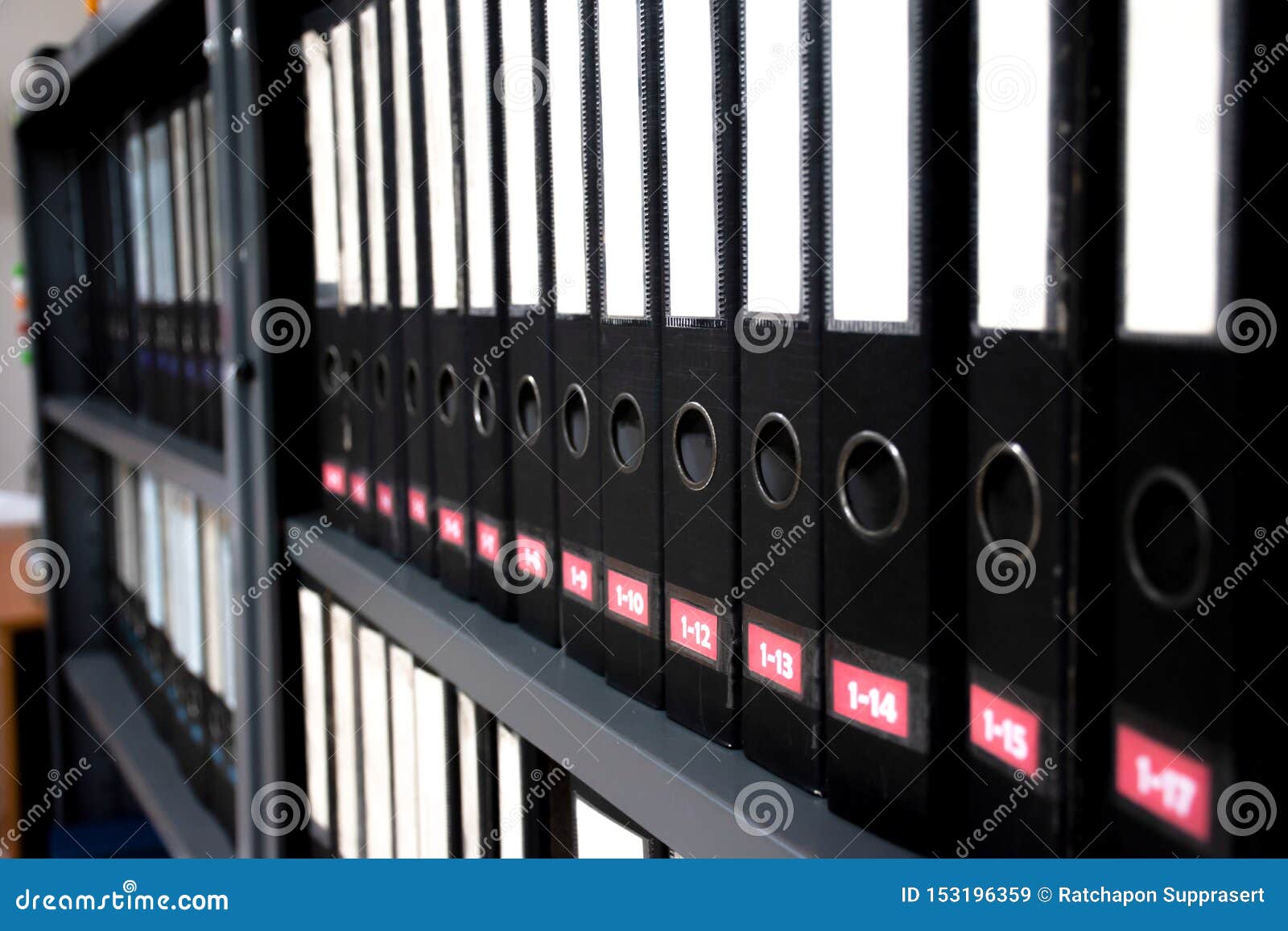 Office Document Folders Standing in a Row Stock Image - Image of letter ...