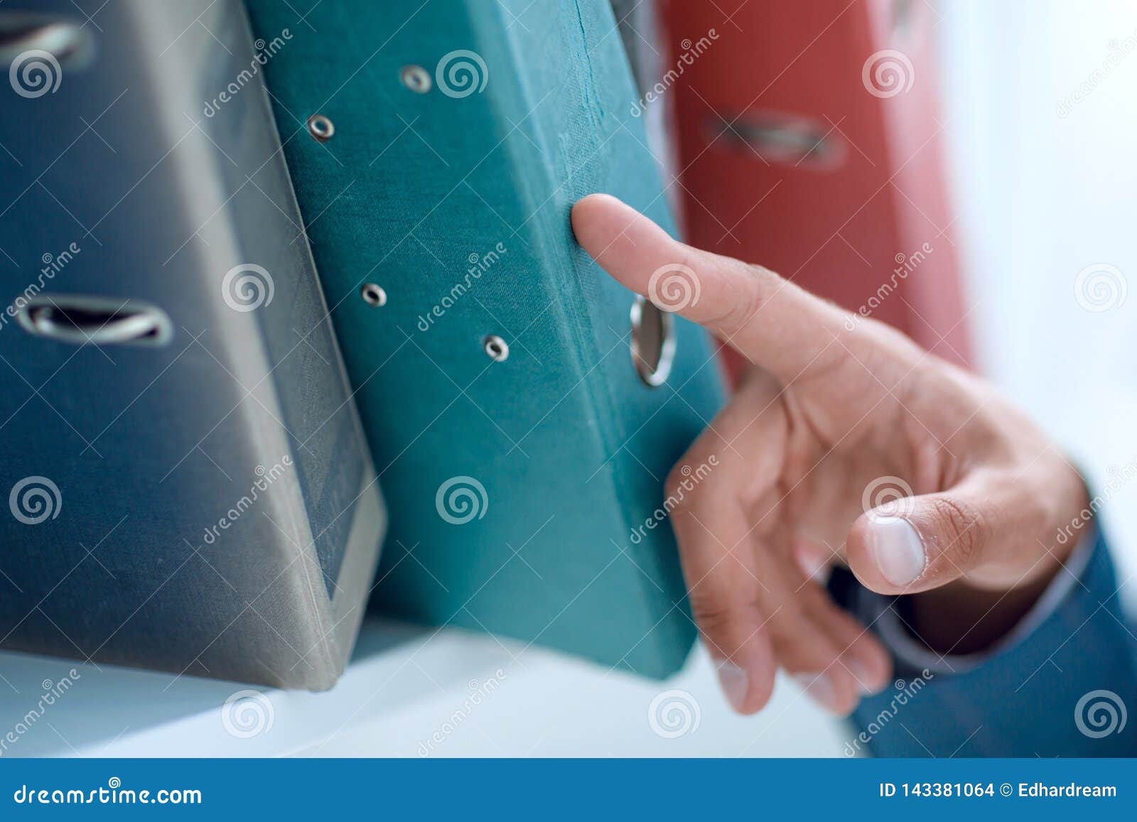 Office Document Folders Standing in a Row Stock Photo - Image of ...