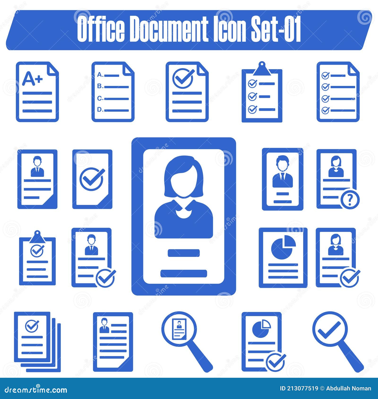 Office document icon set stock vector. Illustration of document - 213077519