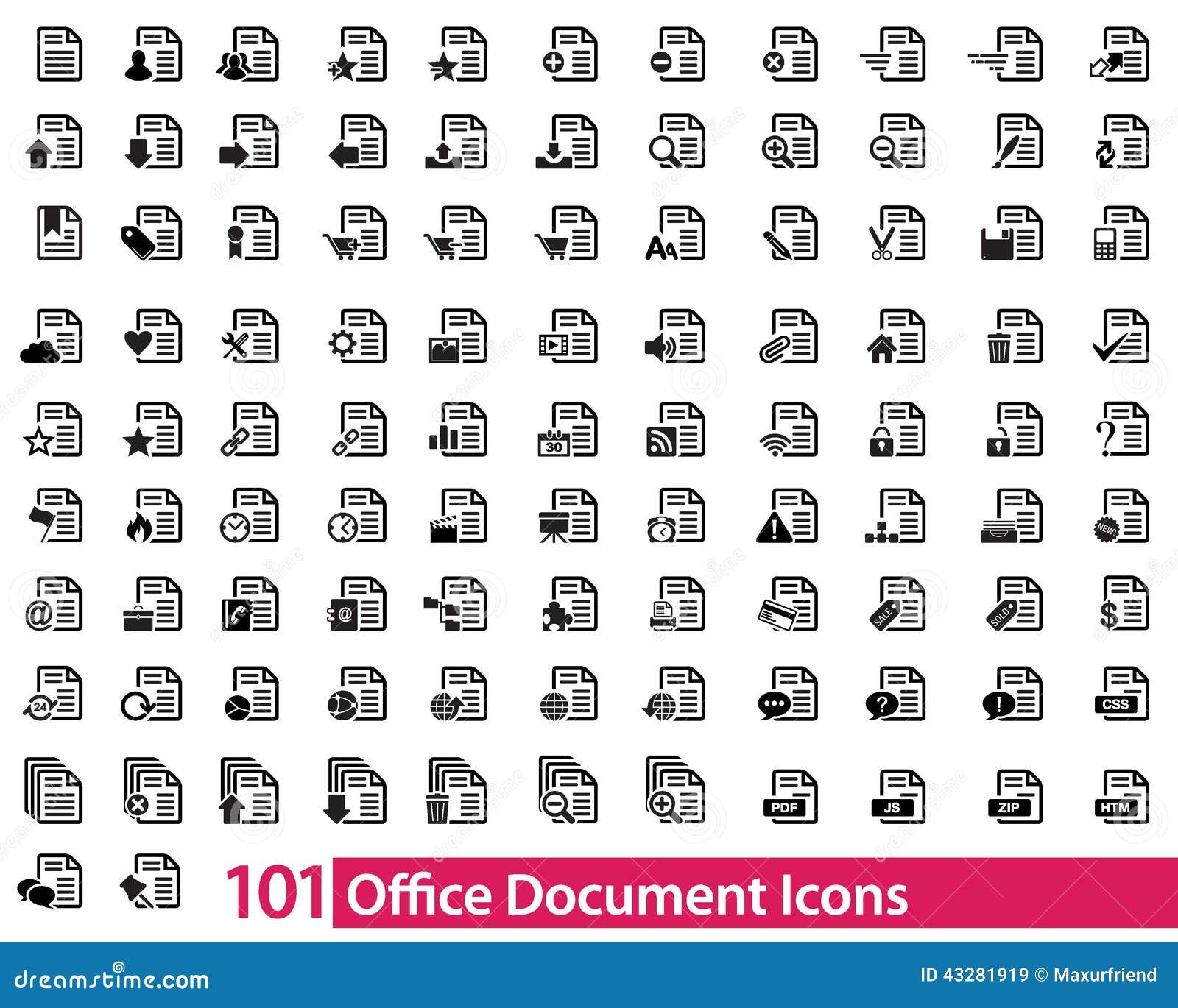 101 office document icons editorial stock image. Illustration of cart ...