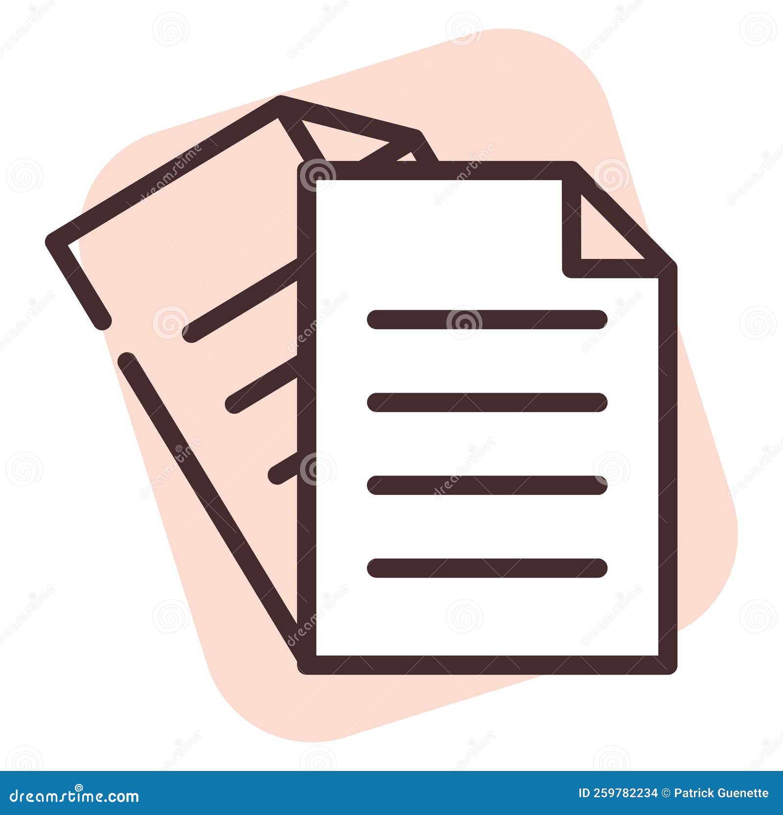 Office document, icon stock vector. Illustration of shadow - 259782234